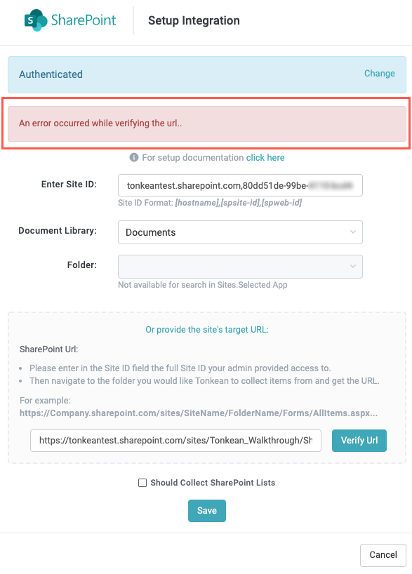 Tonkean Application - Share Selected Sites