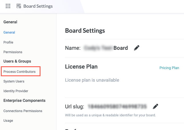 Manage Process Contributors