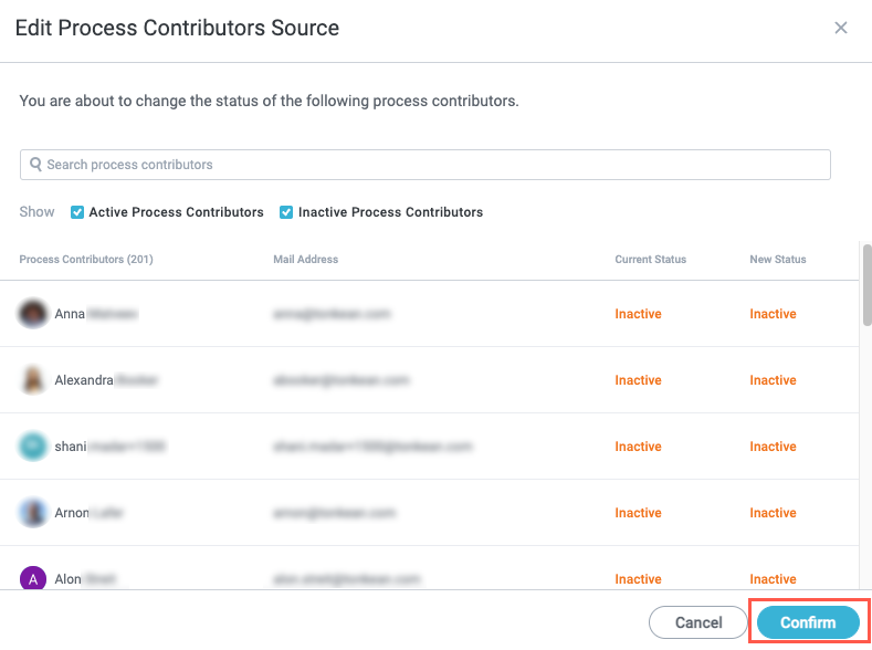 Manage Process Contributors