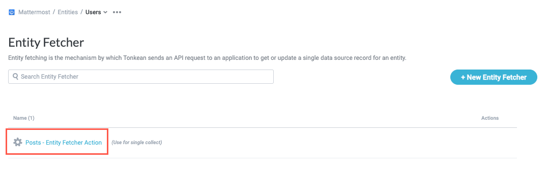 Configure Entity Fetcher