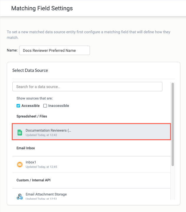 Create a Matched Entity