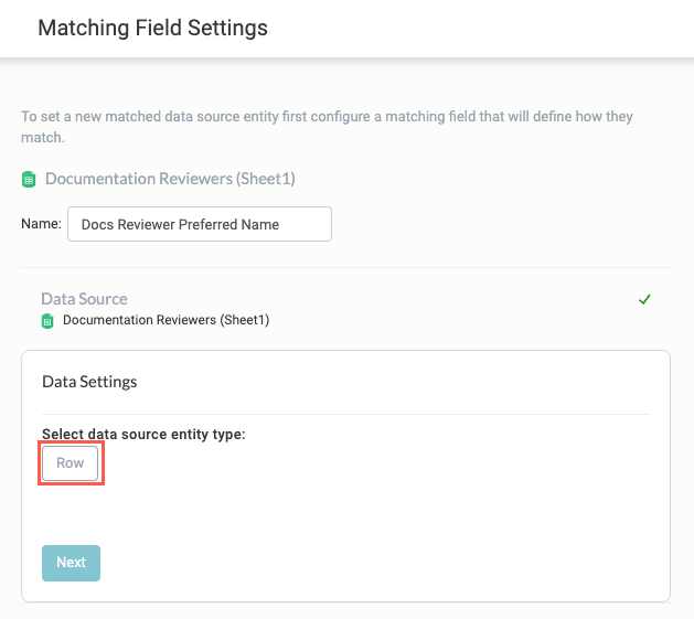 Create a Matched Entity