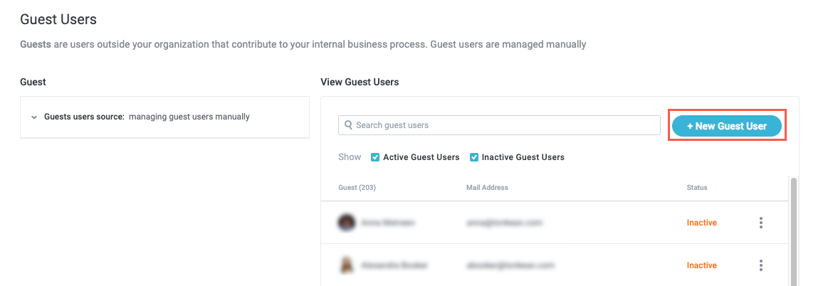 Manage Guest Users
