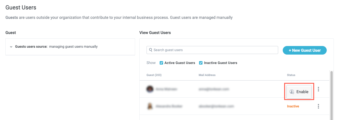 Manage Guest Users