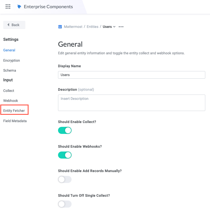 Configure Entity Fetcher