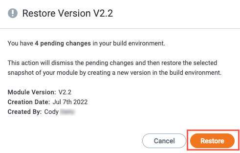 Create a Module Version