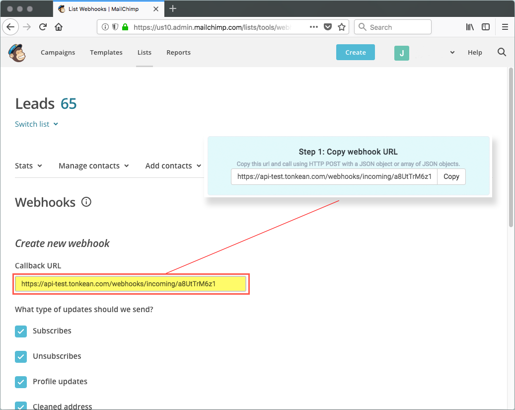 Create a Webhook Connection