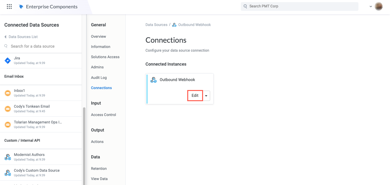 Create a Webhook Connection