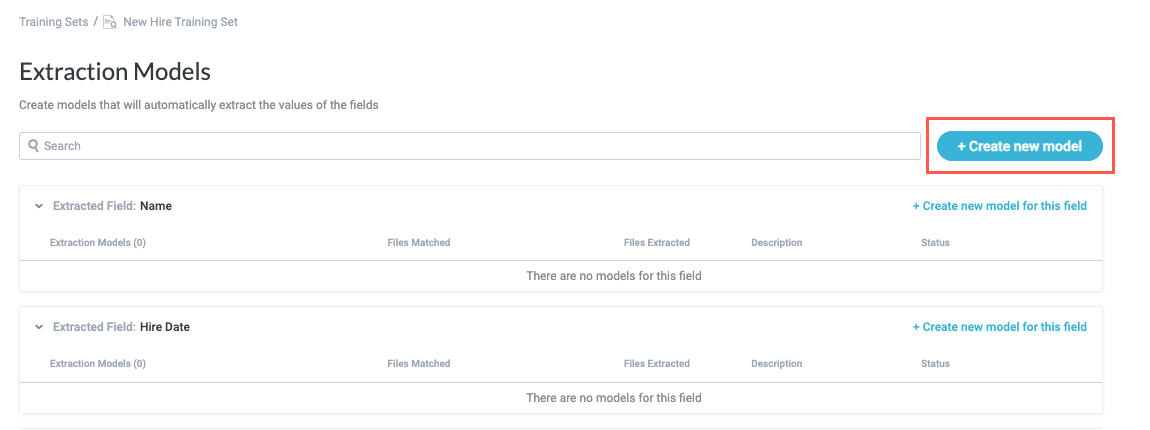 Configure a Text Extraction Training Set