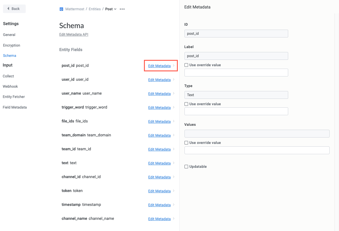 Configure the Schema